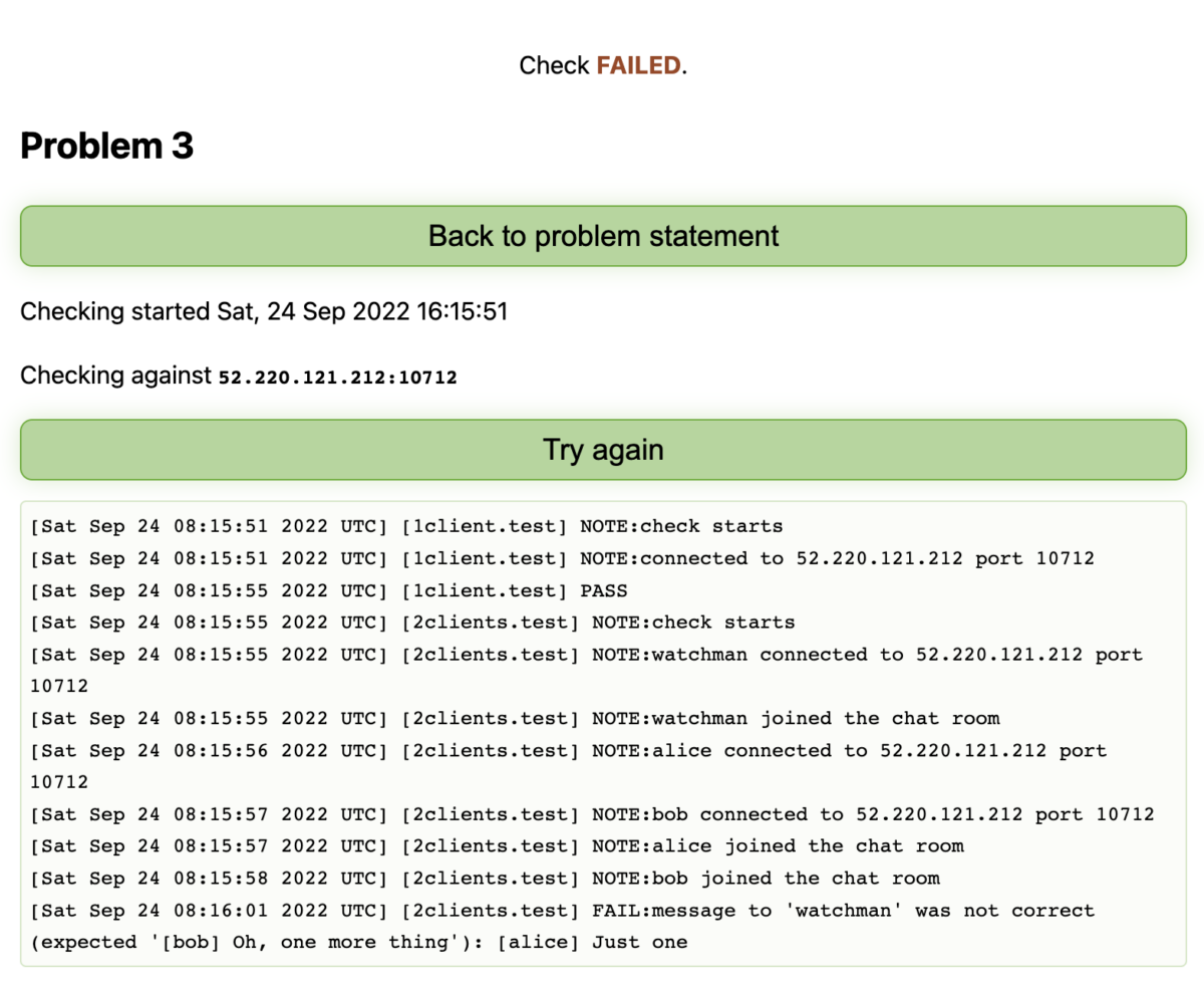 Programming challenge: Protohackers 3 - ClickedyClick